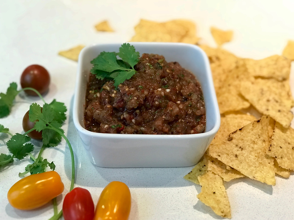 Roasted Heirloom Tomato Salsa - Vegan Recipes | Not That Kind of Vegan